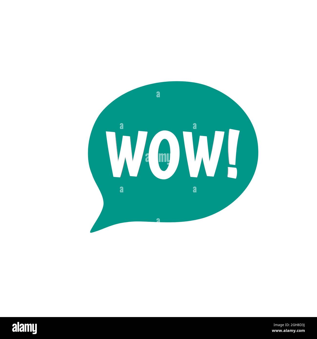 WOW message 3d speech bubble green label. Sticker or icon graphic in ...