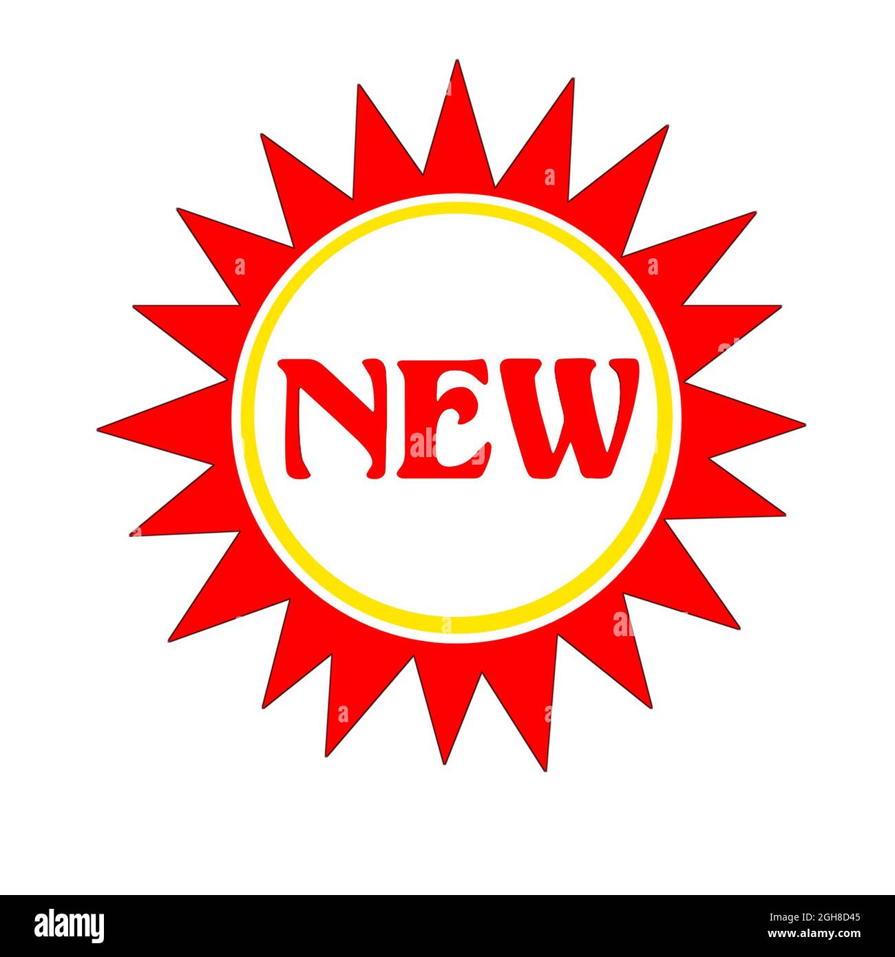 New web icon 3d. An isolated label, sticker graphic in white star in ...