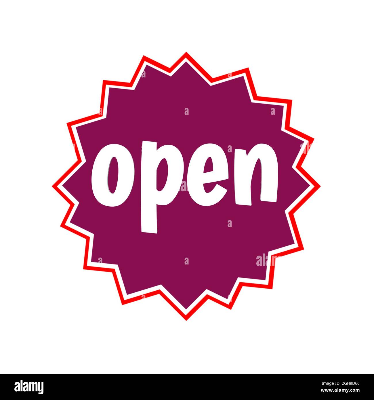 Open offer web icon 3d. An isolated label, sticker graphic in coffee ...