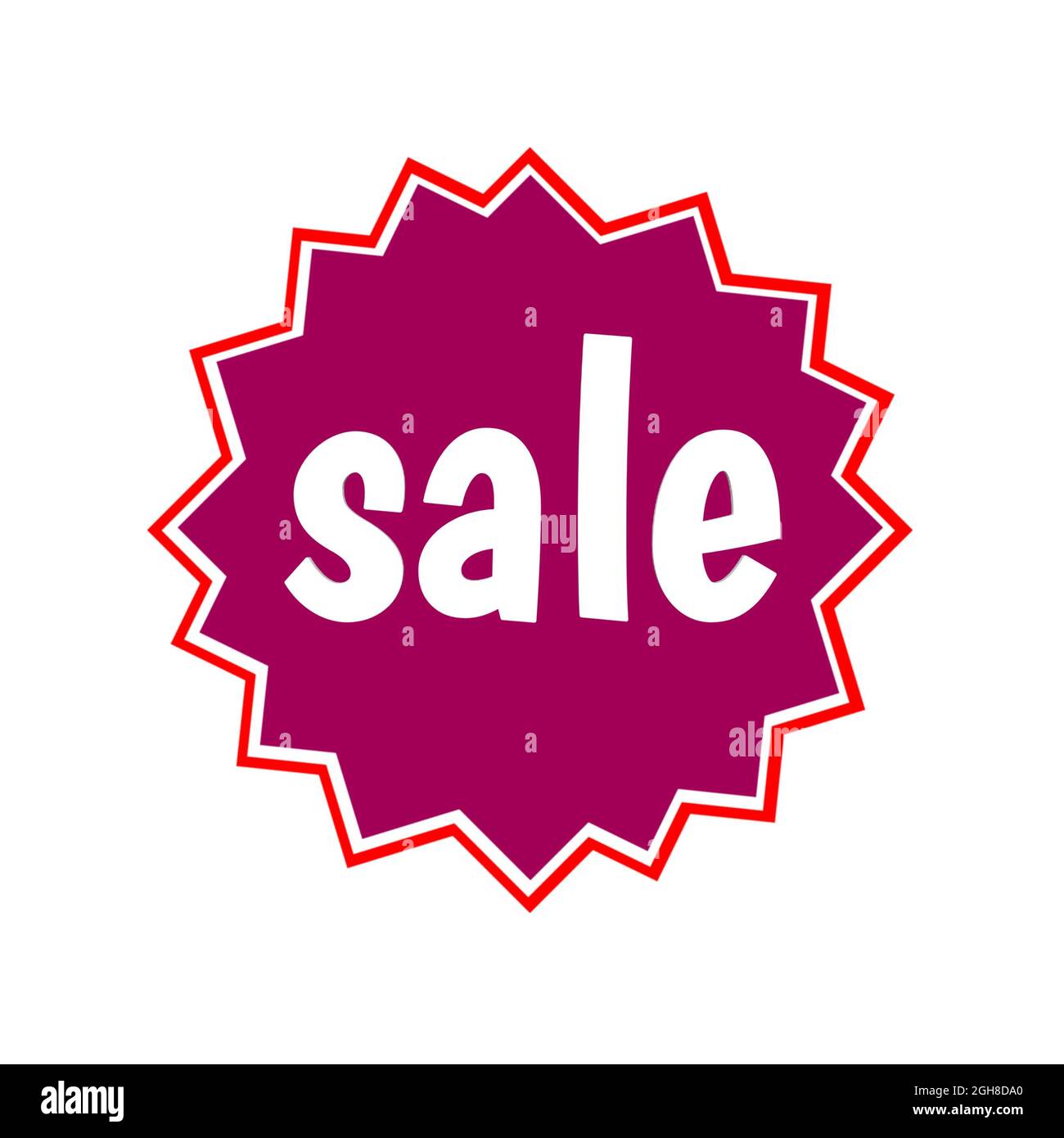 Sale web icon 3d. An isolated label, sticker graphic in pink star in ...