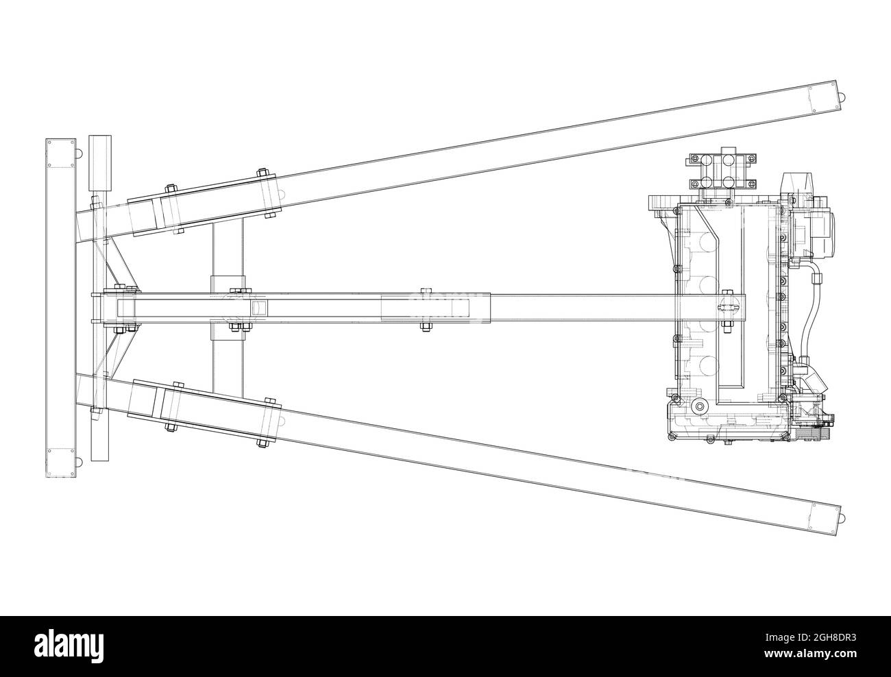 Engine hoist with engine. Vector Stock Vector Image & Art - Alamy