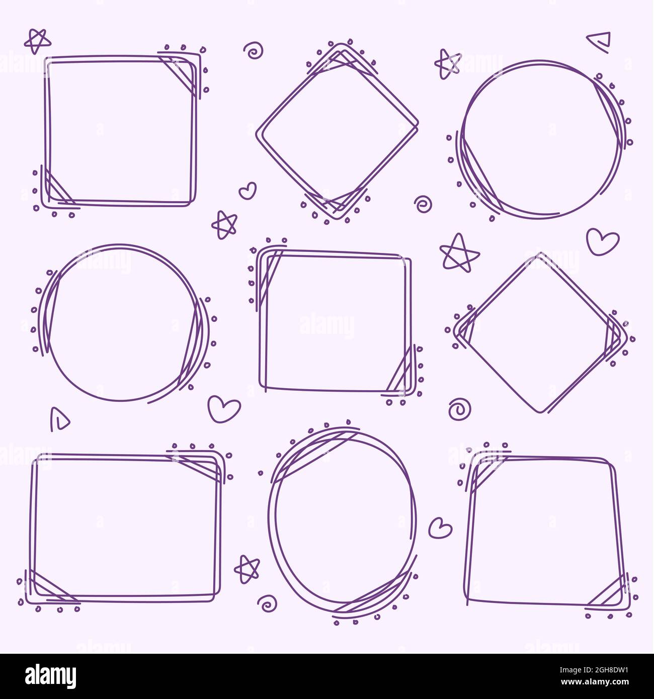 Hand drawn doodle frames set Vector illustration Stock Vector Image & Art - Alamy