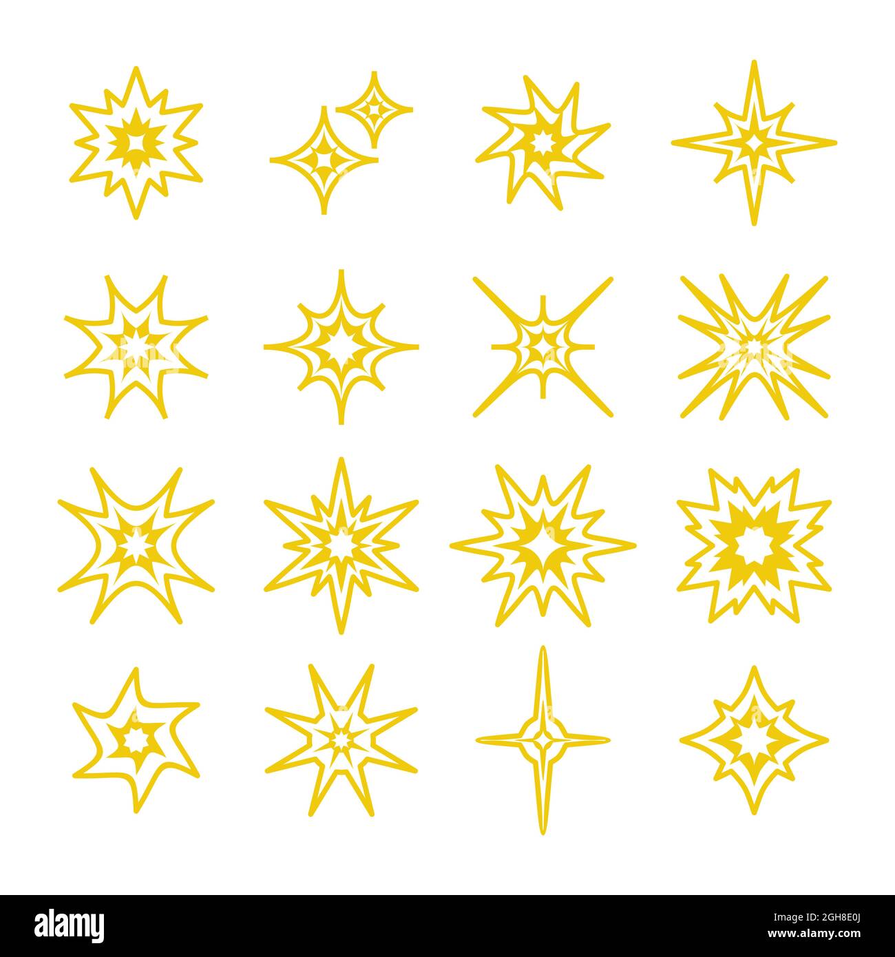 Flat sparkling stars set Vector illustration Stock Vector Image & Art - Alamy