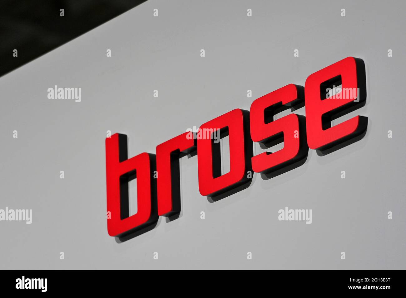 Lettering, logo, brand emblem BROSE, auto supplier. IAA Mobility ...