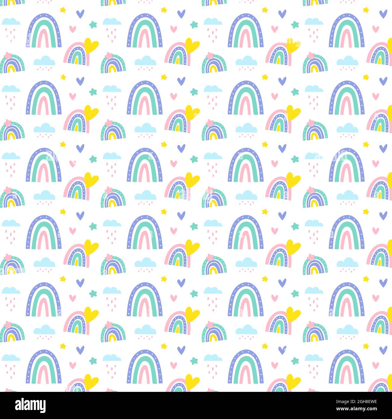 Hand drawn rainbow pattern design Vector illustration Stock Vector ...