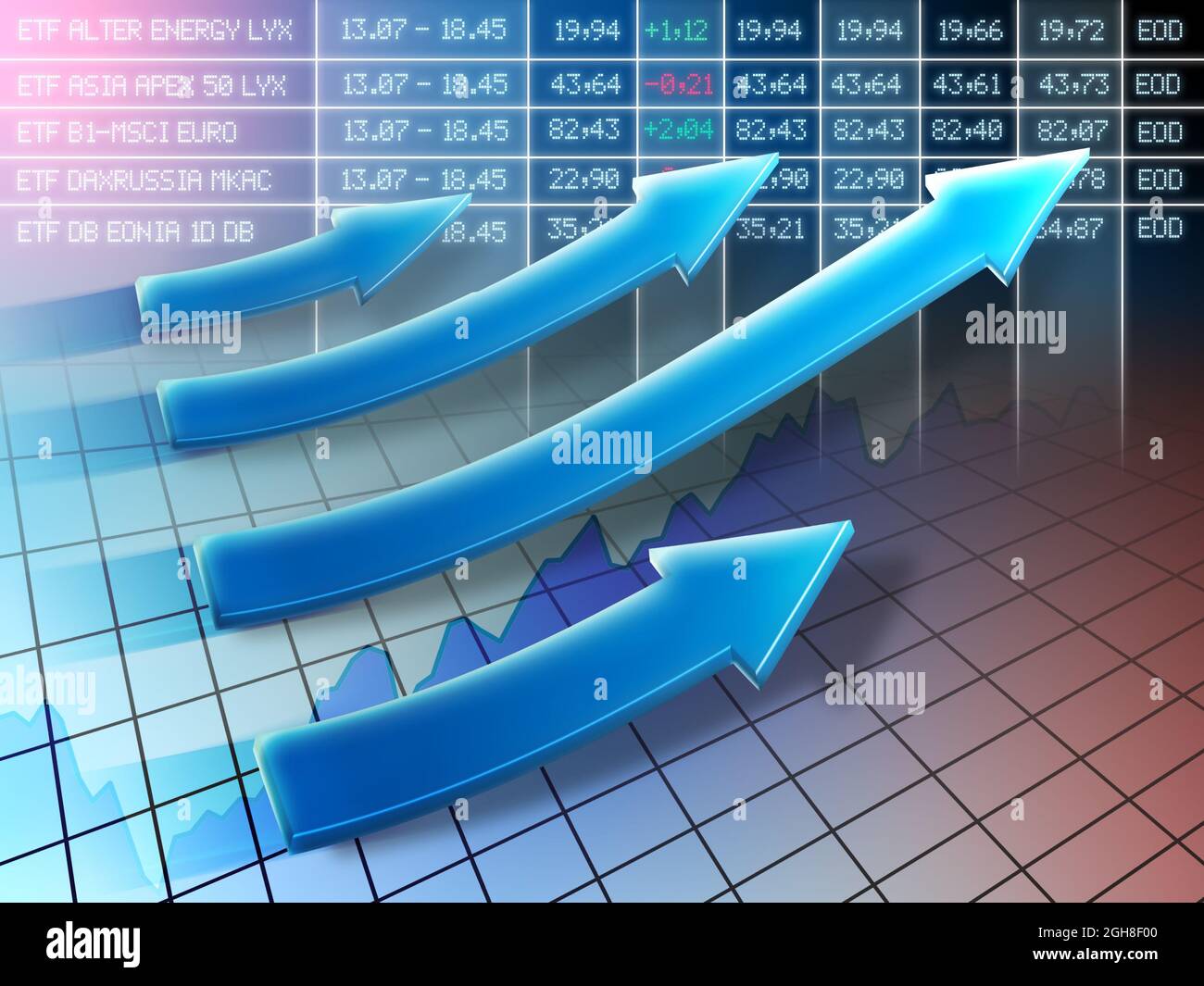 Stock market positive trend. Digital illustration Stock Photo - Alamy