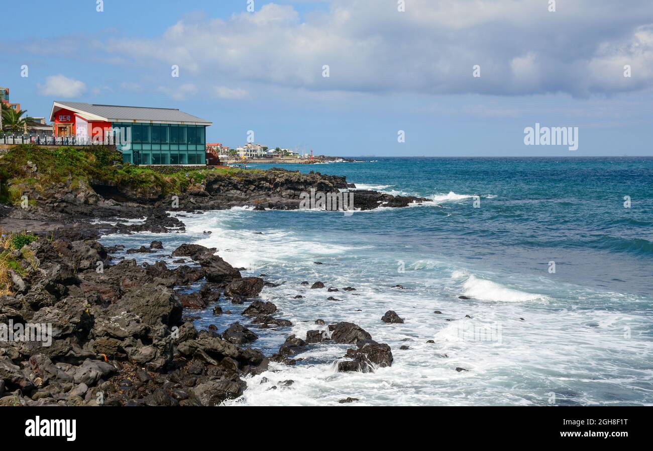 Jeju, South Korea - Sep 20, 2016. Beautiful seascape in Jeju Island ...