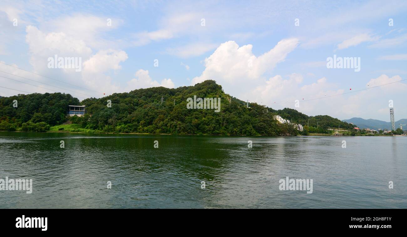 Lake scenery of Nami Island, South Korea. Nami is one of the best ...