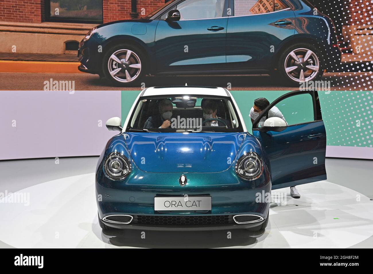 Stand of the Chinese car manufacturer ORA CAT in the Muenchen Riem ...