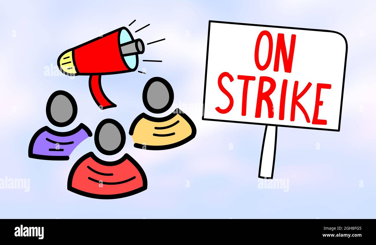 Illustration of an on strike concept Stock Photo - Alamy