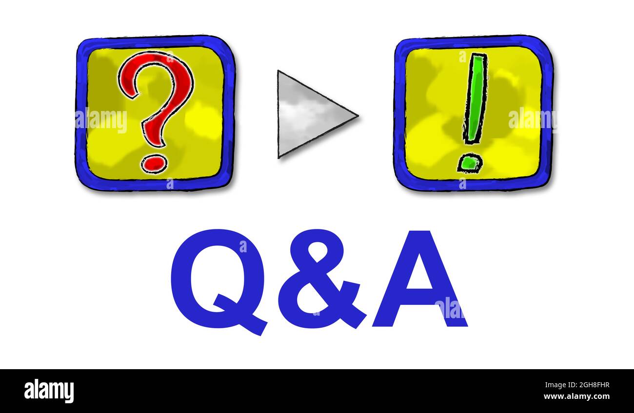 Illustration of a q&a concept Stock Photo - Alamy