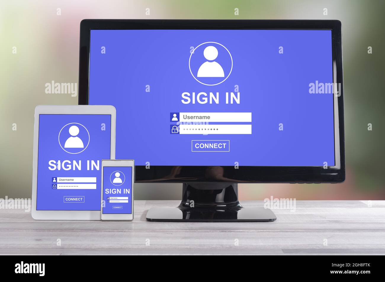 Sign in concept shown on different information technology devices Stock ...