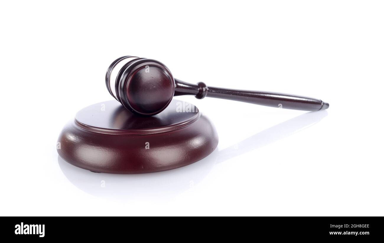 Judge hammer, isolated on white Stock Photo - Alamy