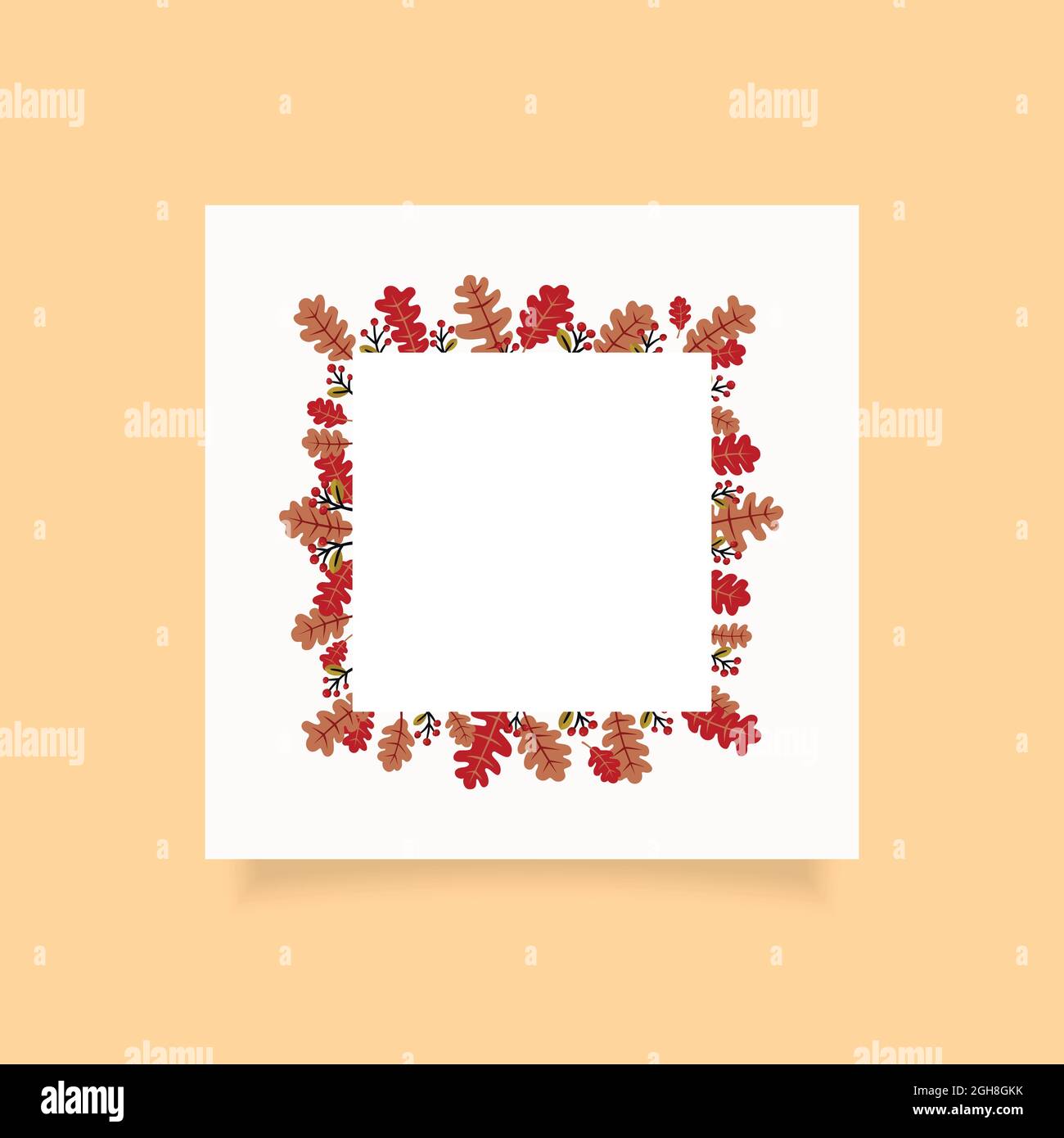 Autumn season square frame design with free space for text. Vector ...