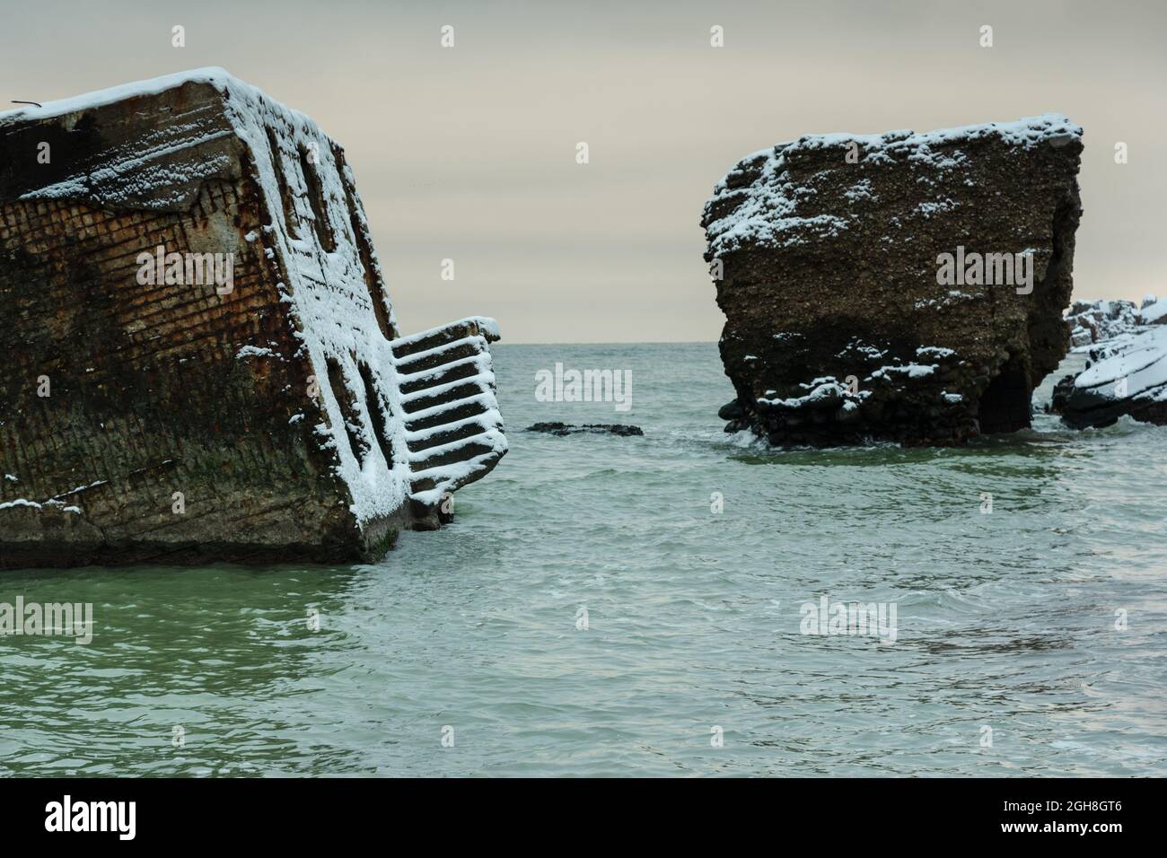 Abandoned military northern fort in a winter Stock Photo - Alamy