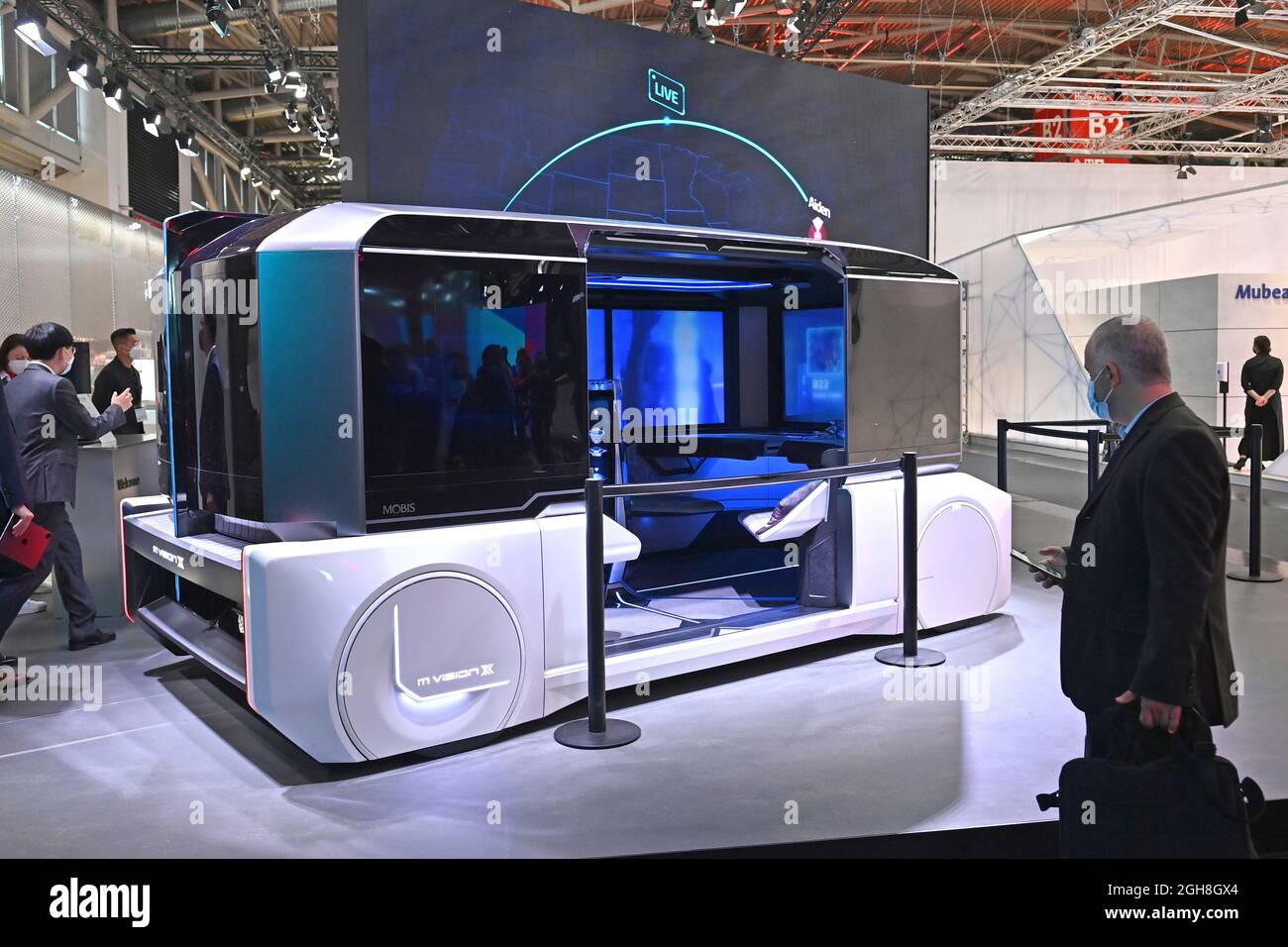 Hyundai Mobis electric minibus for passenger transport, autonomous ...