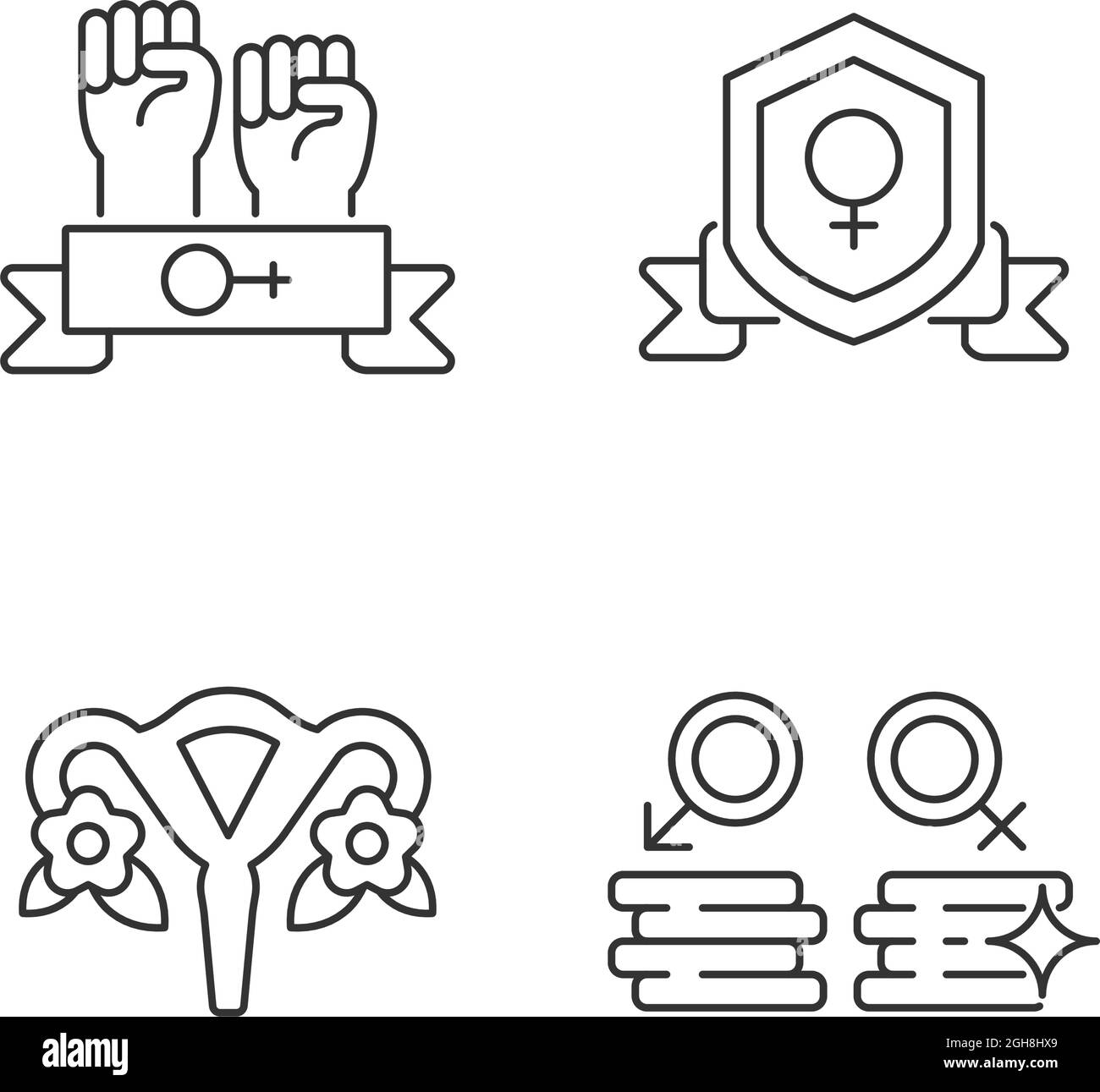 Female empowerment linear icons set Stock Vector Image & Art - Alamy