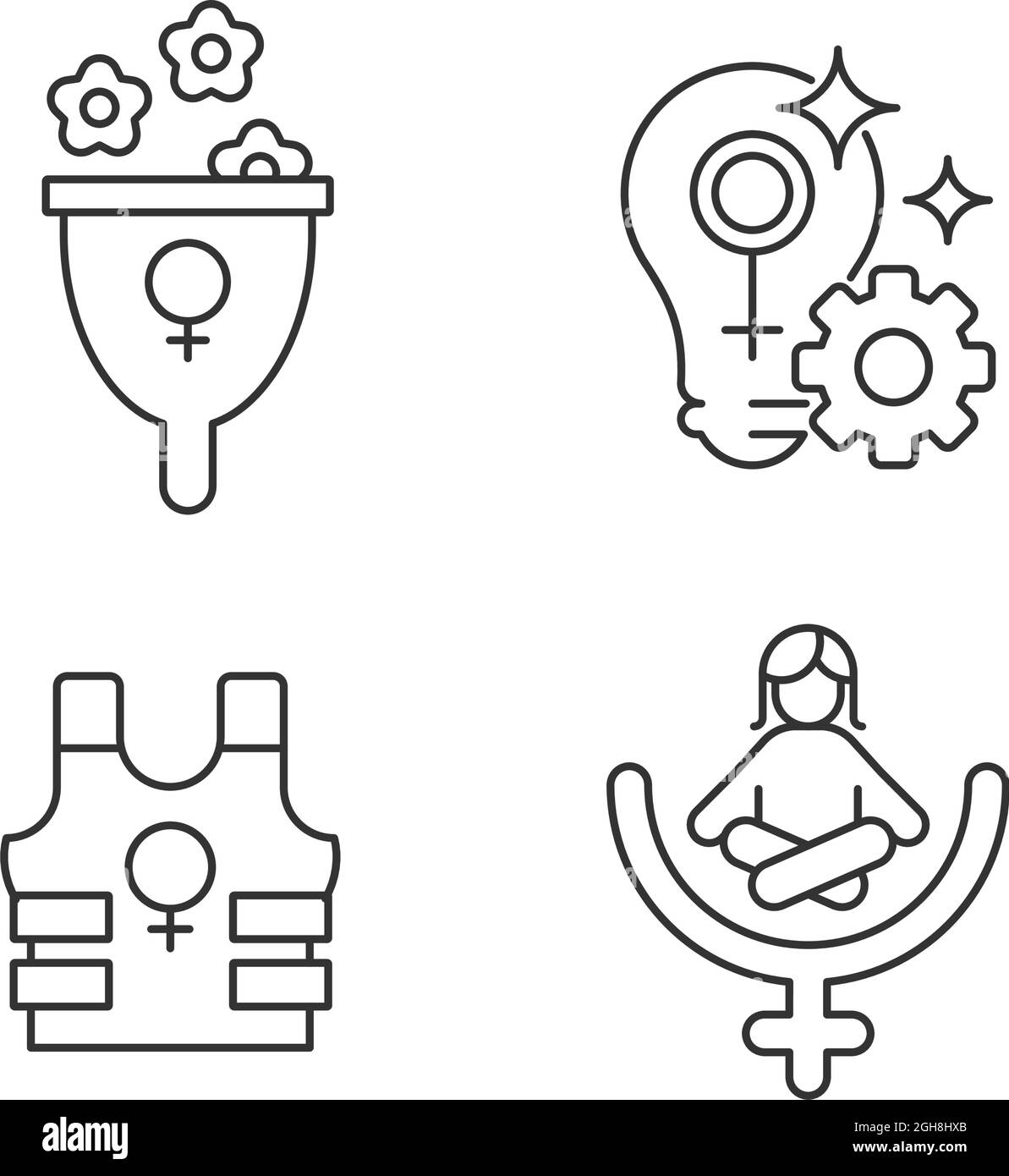 Mindfulness modern line design Stock Vector Images - Alamy