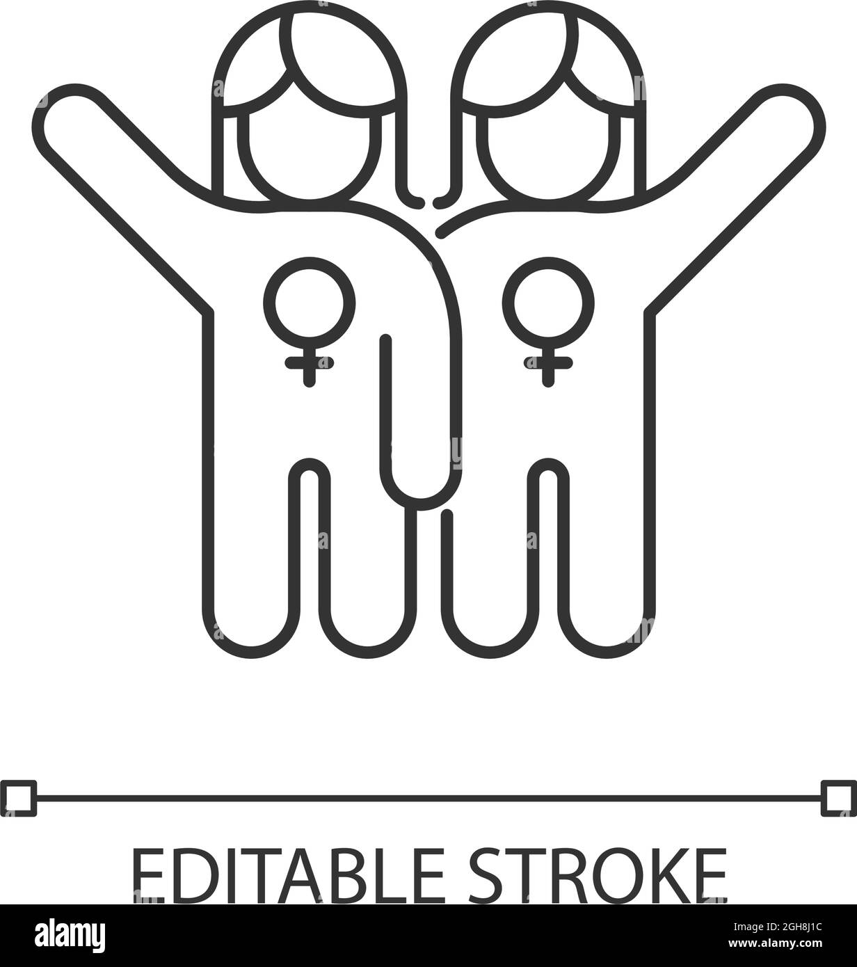 Female discrimination icon outline Black and White Stock Photos ...