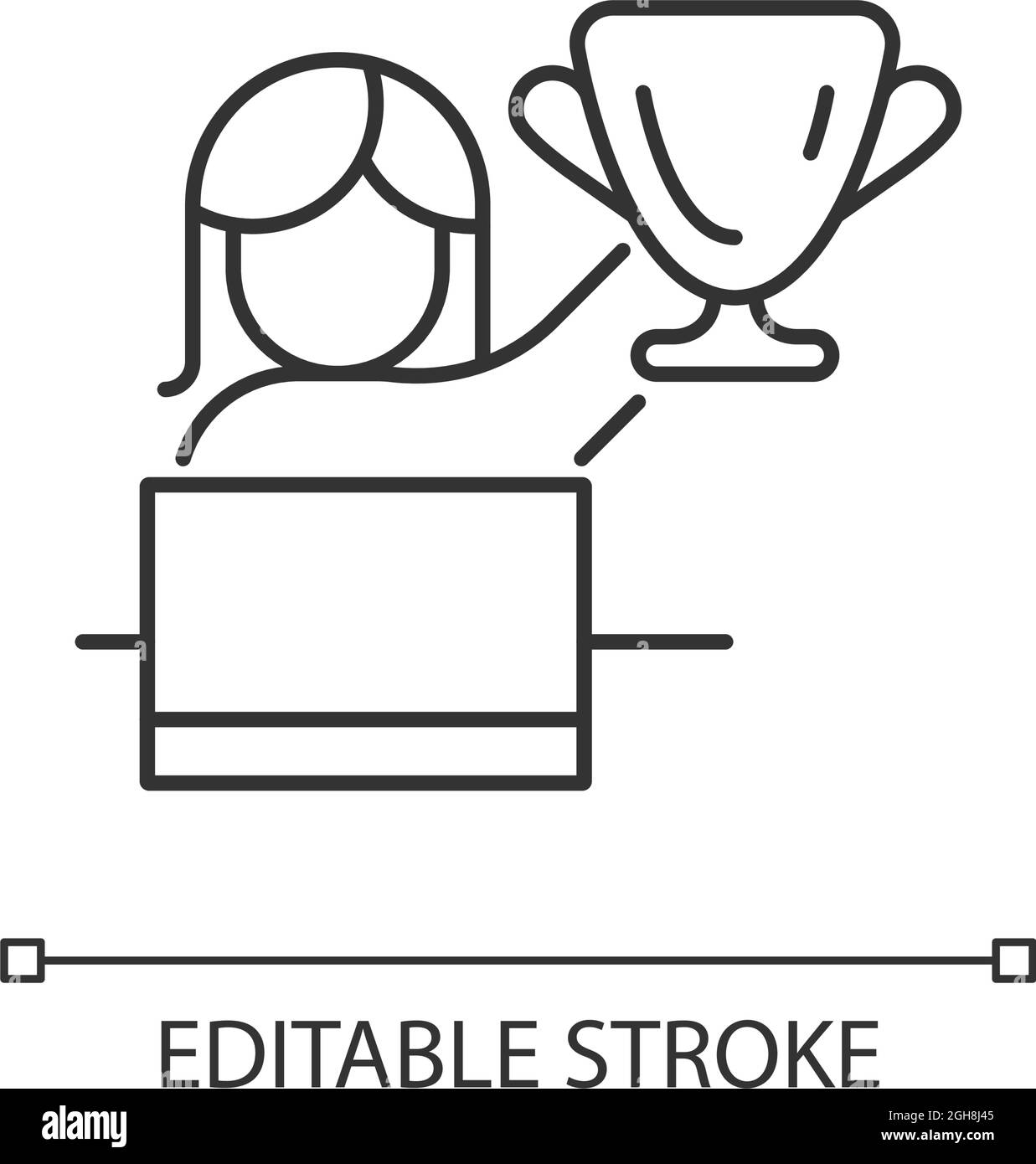 Woman in leadership role linear icon Stock Vector Image & Art - Alamy