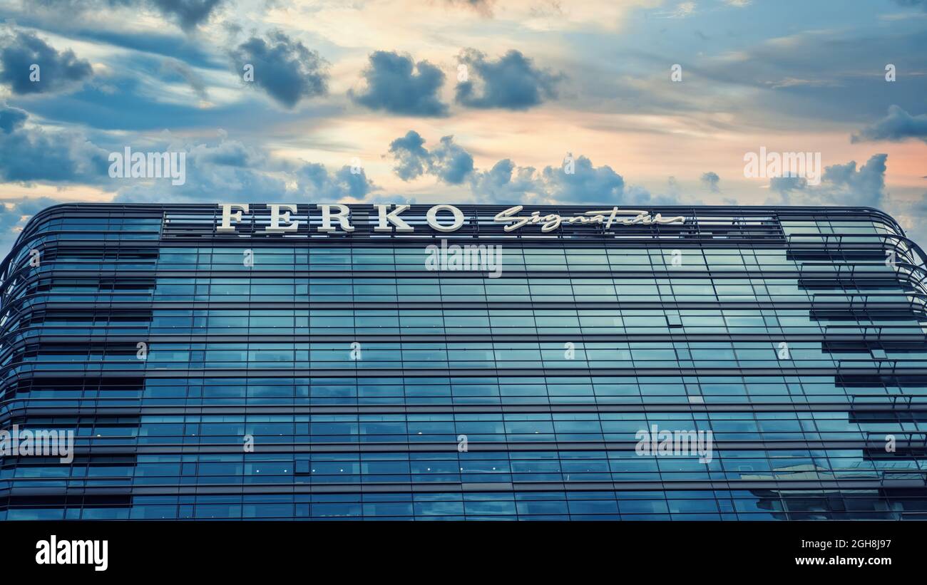 Levent, Istanbul, Turkey - September 2021: Ferko signature building ...