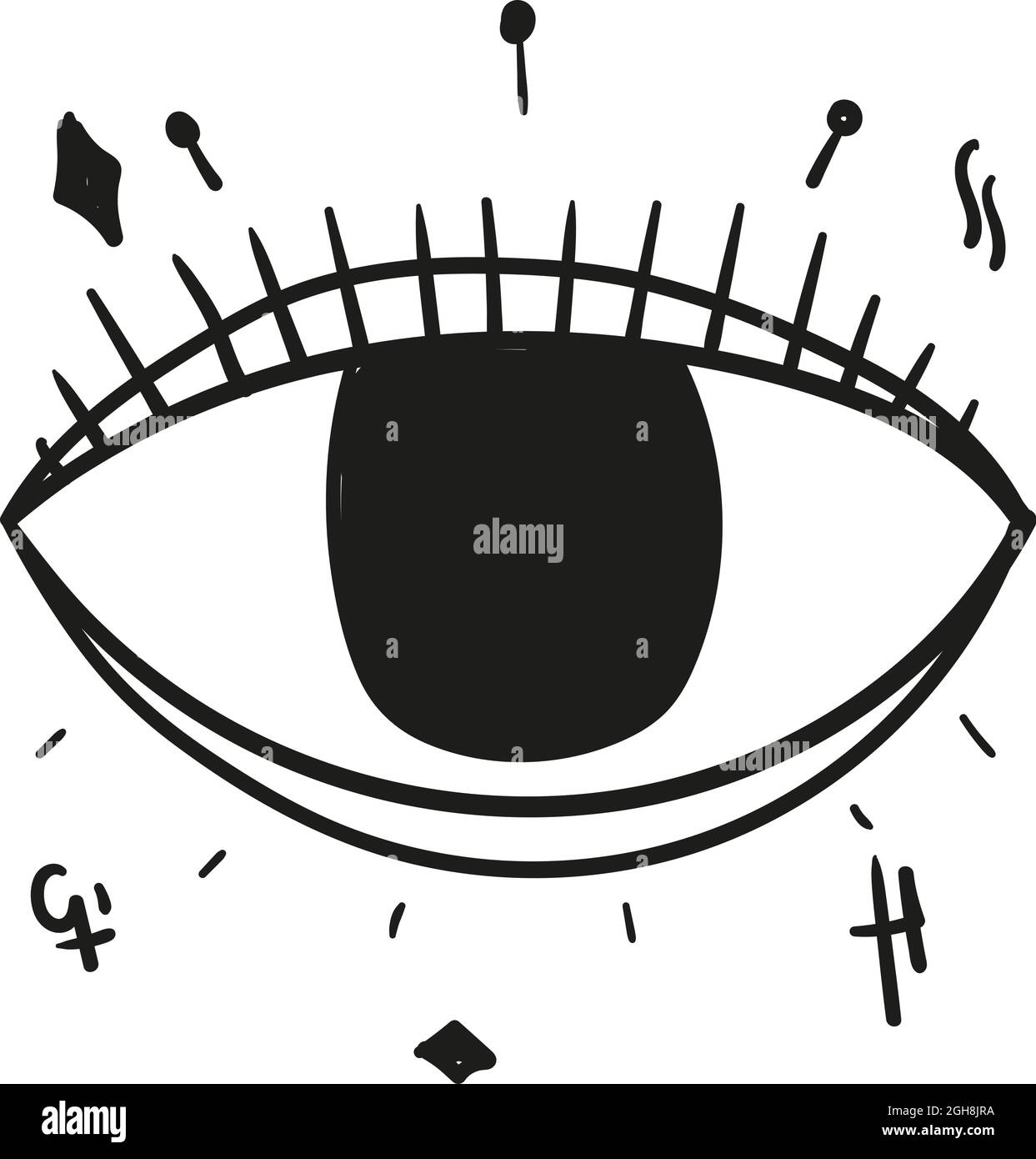 Hand drawn magical eye icon in doodle style isolated Stock Vector Image ...