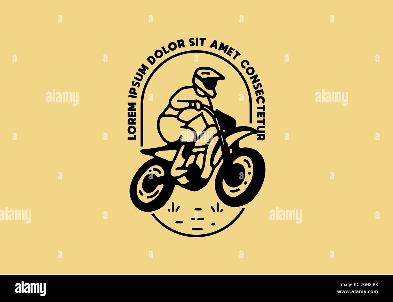 trail motorcycle line art with lorem ipsum text design Stock Vector ...