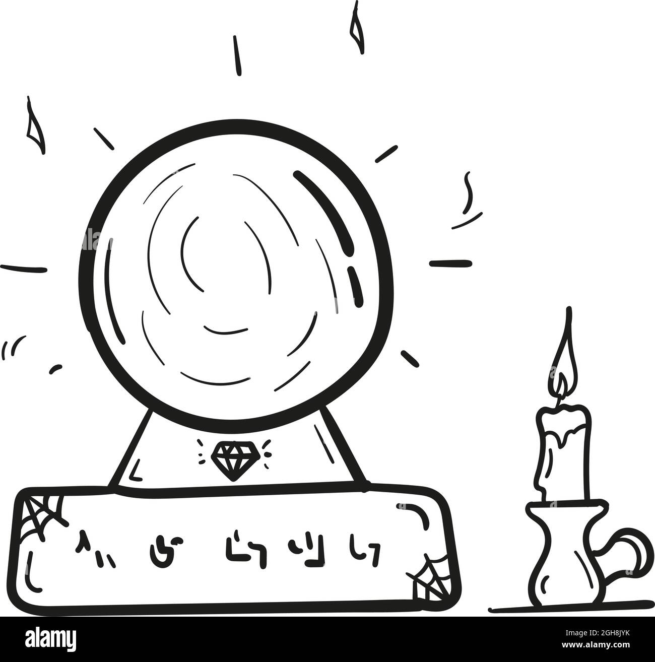 Hand drawn Crystal Ball icon in doodle style isolated Stock Vector ...