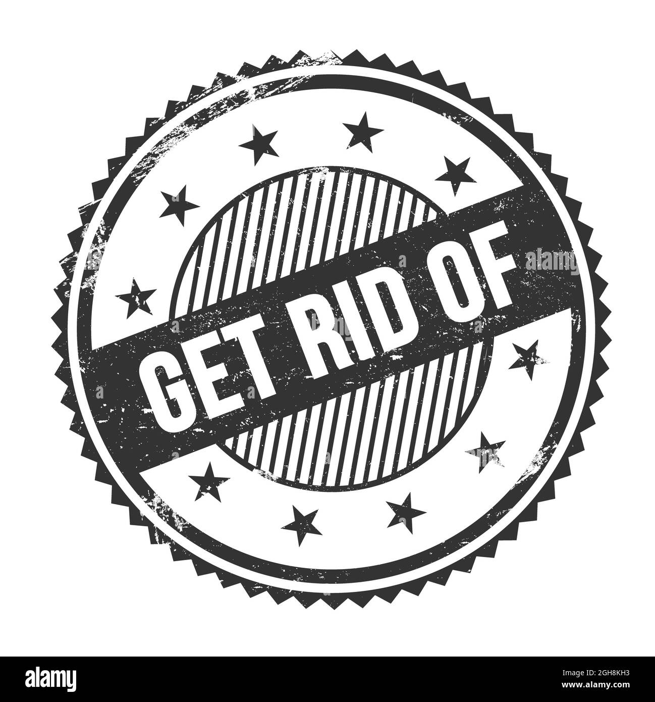 GET RID OF text written on black grungy zig zag borders round stamp ...