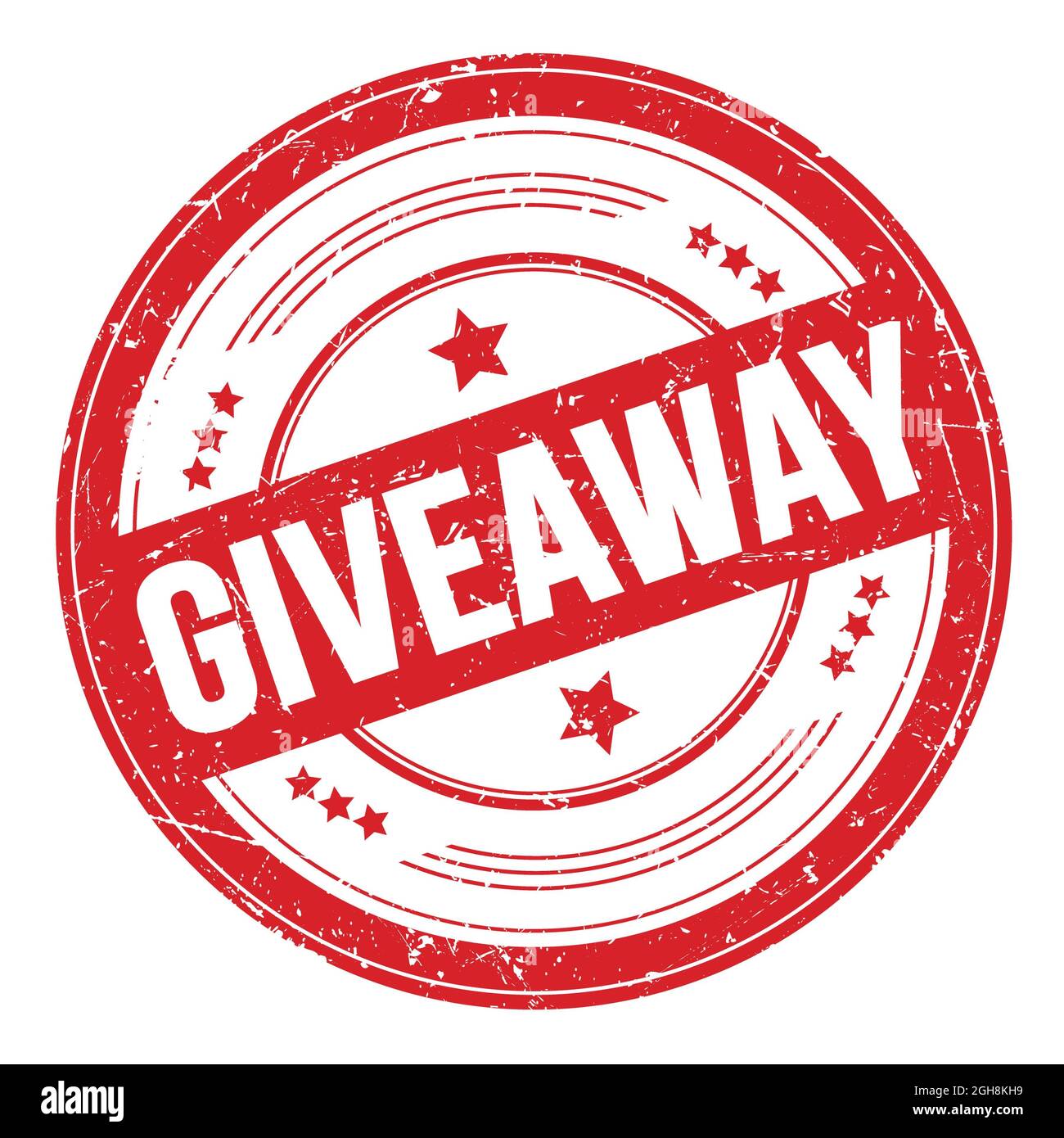 GIVEAWAY text on red round grungy texture stamp Stock Photo - Alamy