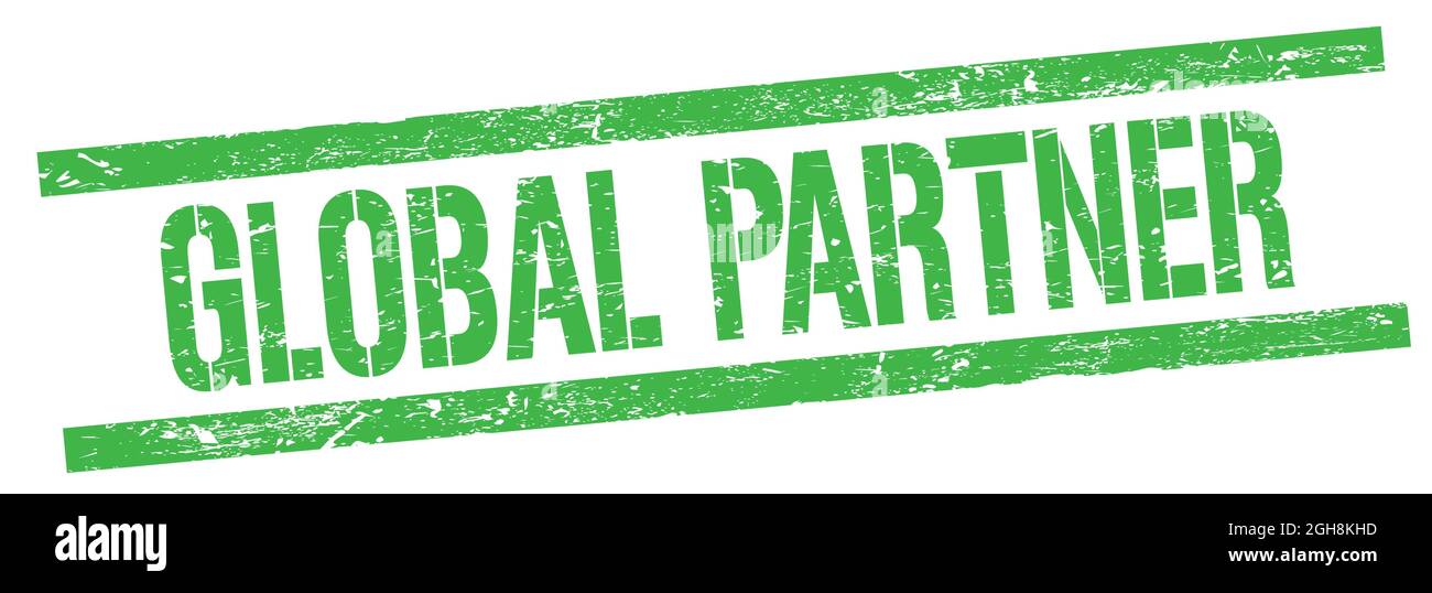 GLOBAL PARTNER text on green grungy rectangle stamp sign Stock Photo ...