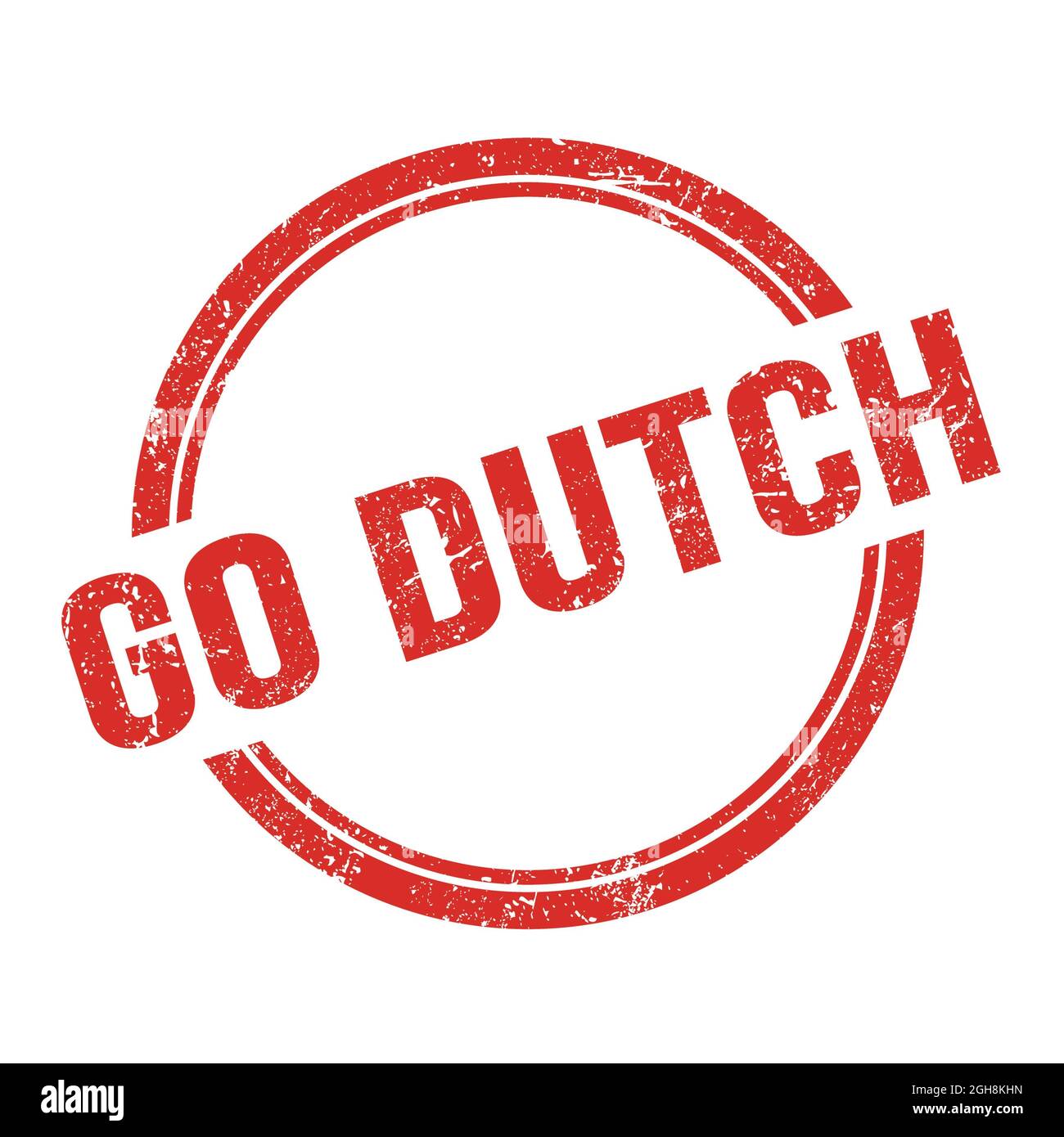 GO DUTCH text written on red grungy vintage round stamp Stock Photo - Alamy