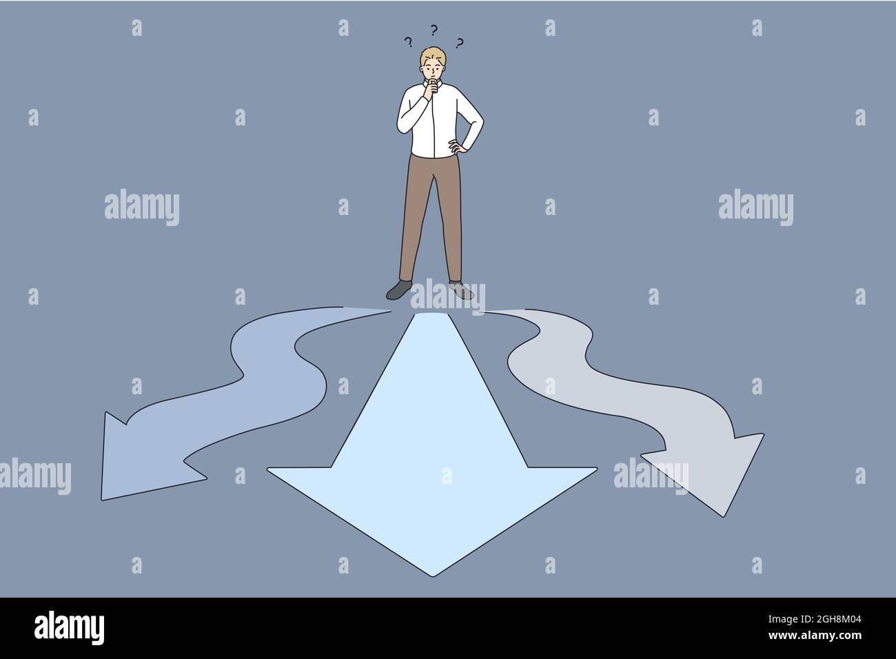 Business choice and opportunities concept. Young businessman worker ...