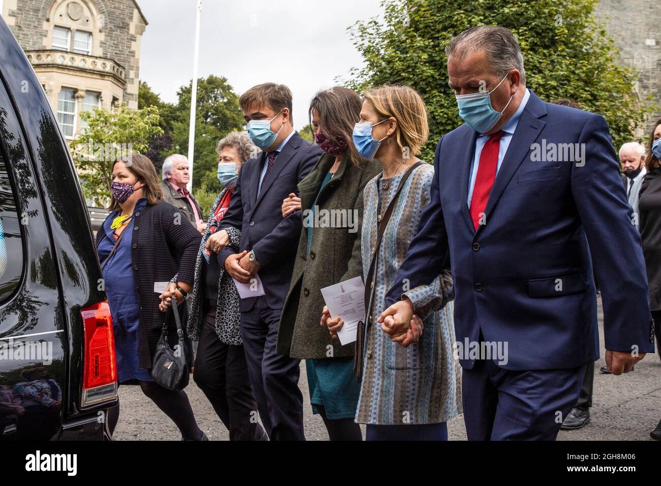 Family follow as the funeral cortege of Pat Hume, the wife of former ...