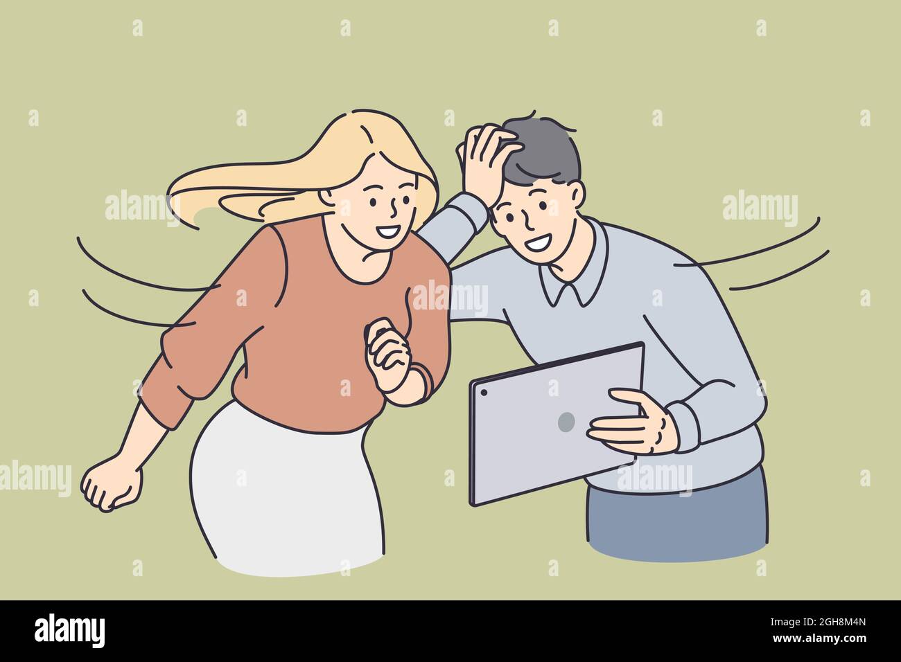 Happy are interested Stock Vector Images - Alamy