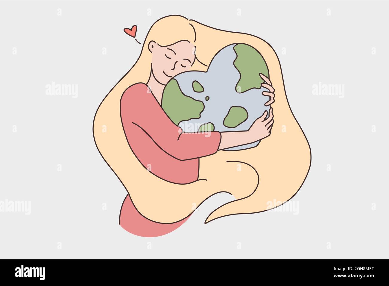 Environment and taking care of planet concept. Young smiling blonde ...