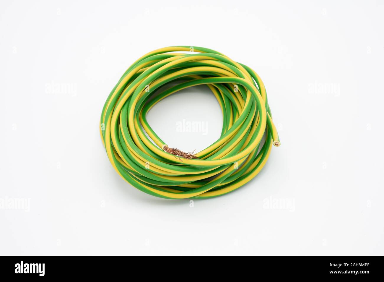 Closeup shot of rolled wire isolated on a white background Stock Photo ...