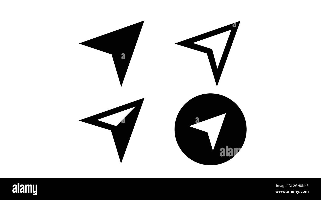 Navigation Arrow Set. Vector isolated editable set of black and white ...