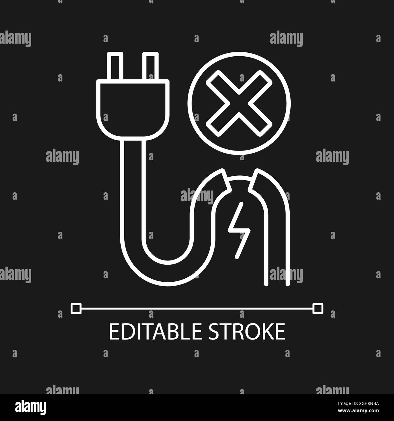 Electrical cable with exposed wire Stock Vector Images - Alamy