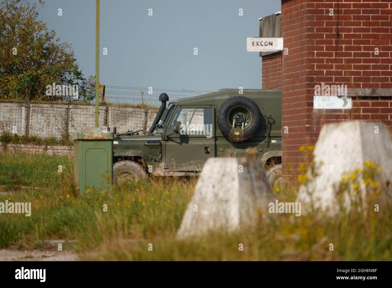 a british army Land Rover Defender light utility military vehicle ...