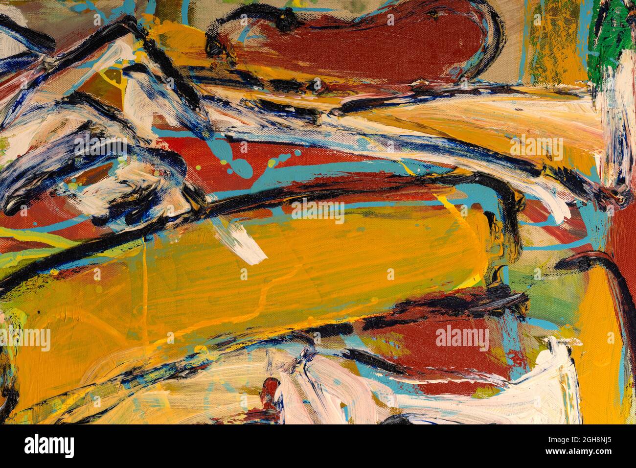 An abstract fragment of painting showing vibrant colors, brushstroke ...