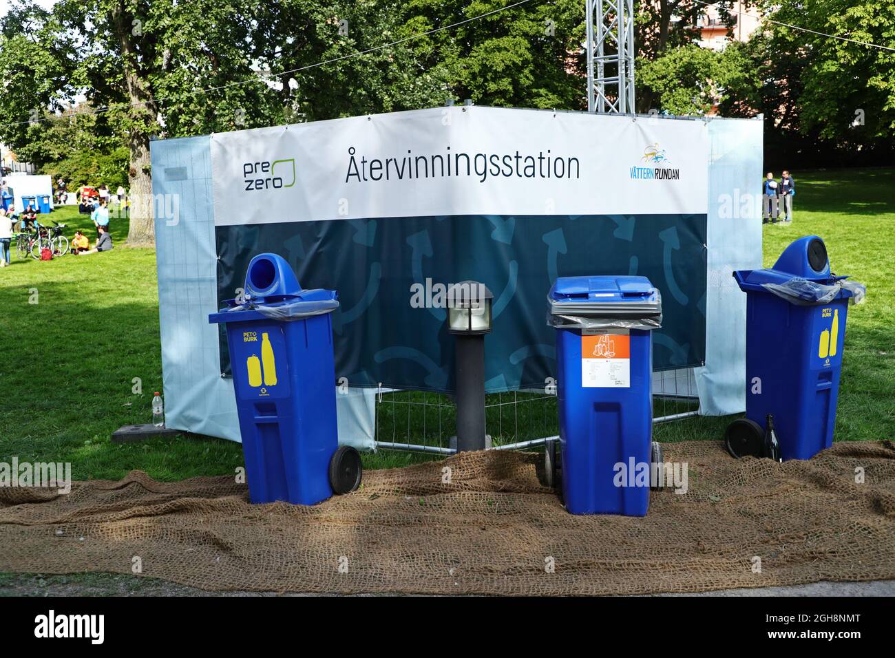 A recycling station at an event in a park Stock Photo - Alamy