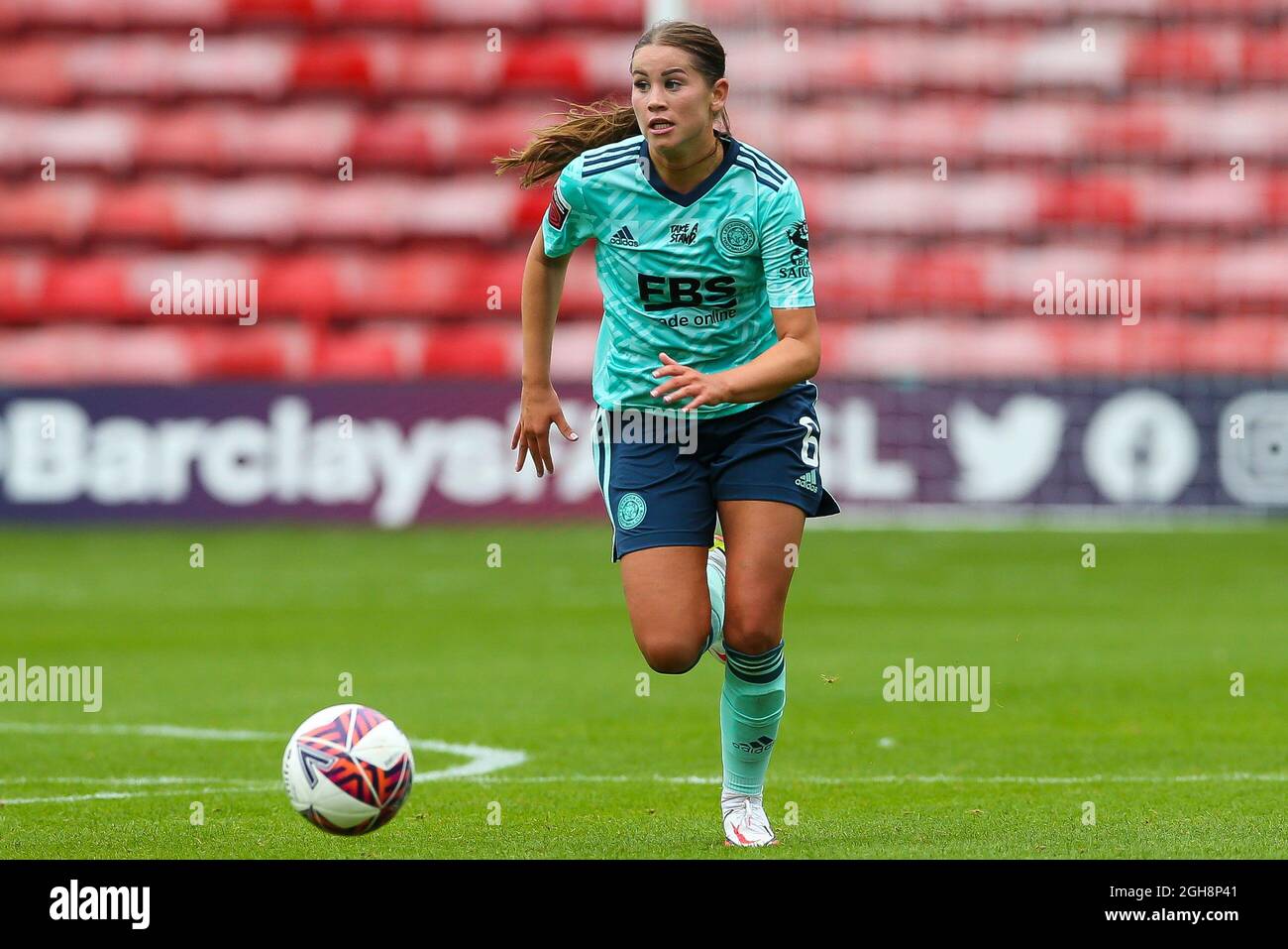 Leicester City's Georgia Brougham during the FA Women's Super League ...