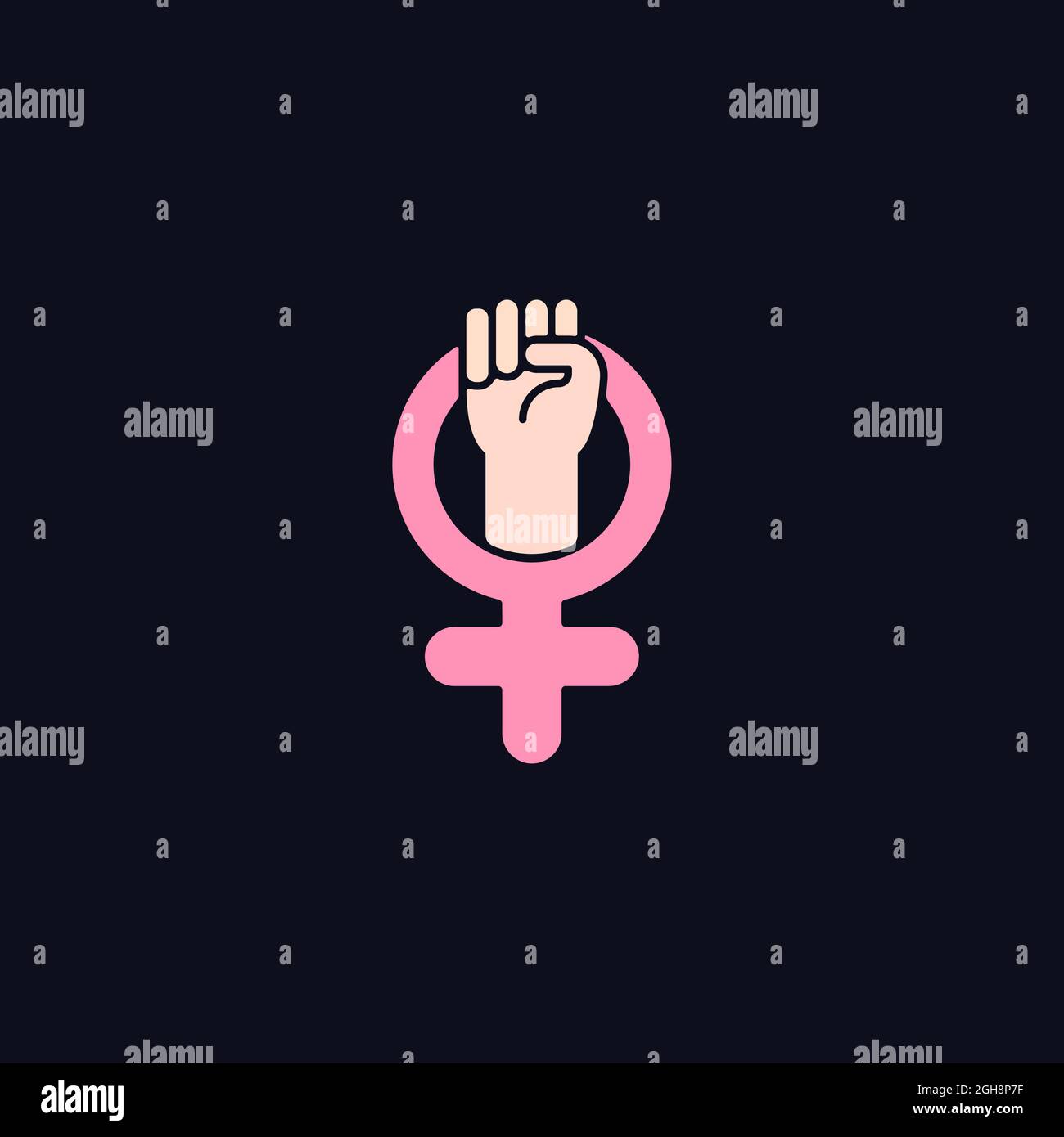 Female symbol RGB color icon for dark theme Stock Vector Image & Art ...
