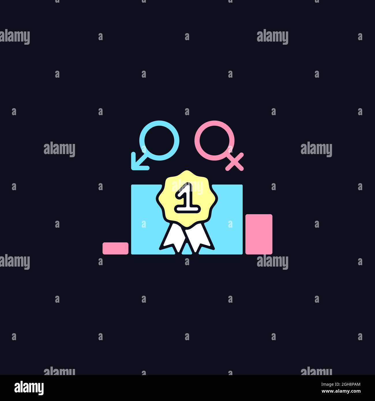 Gender equality RGB color icon for dark theme Stock Vector Image & Art ...