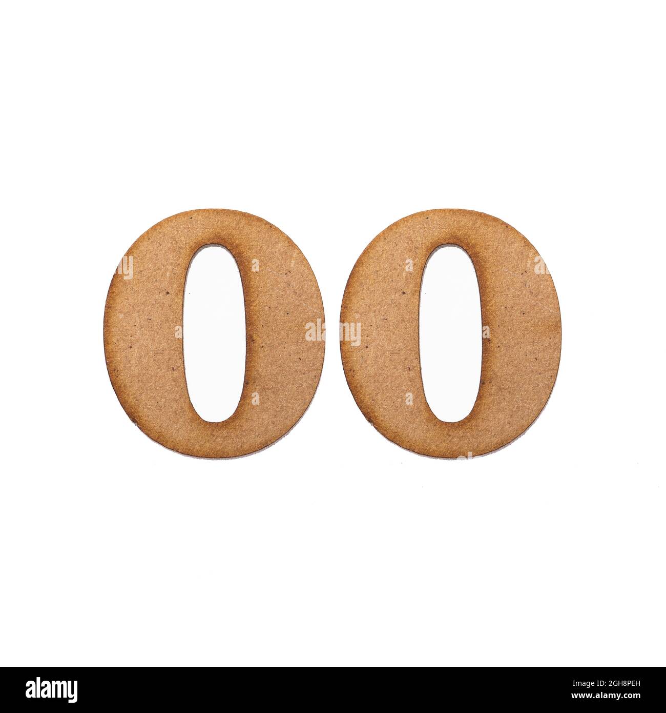 Number zero zero, 00 - Piece of wood isolated on white background Stock ...