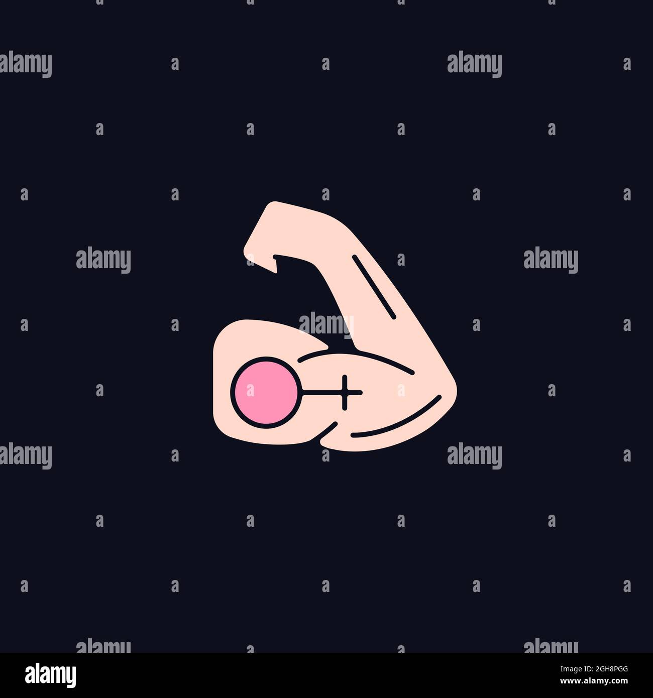 Mentally strong women RGB color icon for dark theme Stock Vector Image ...