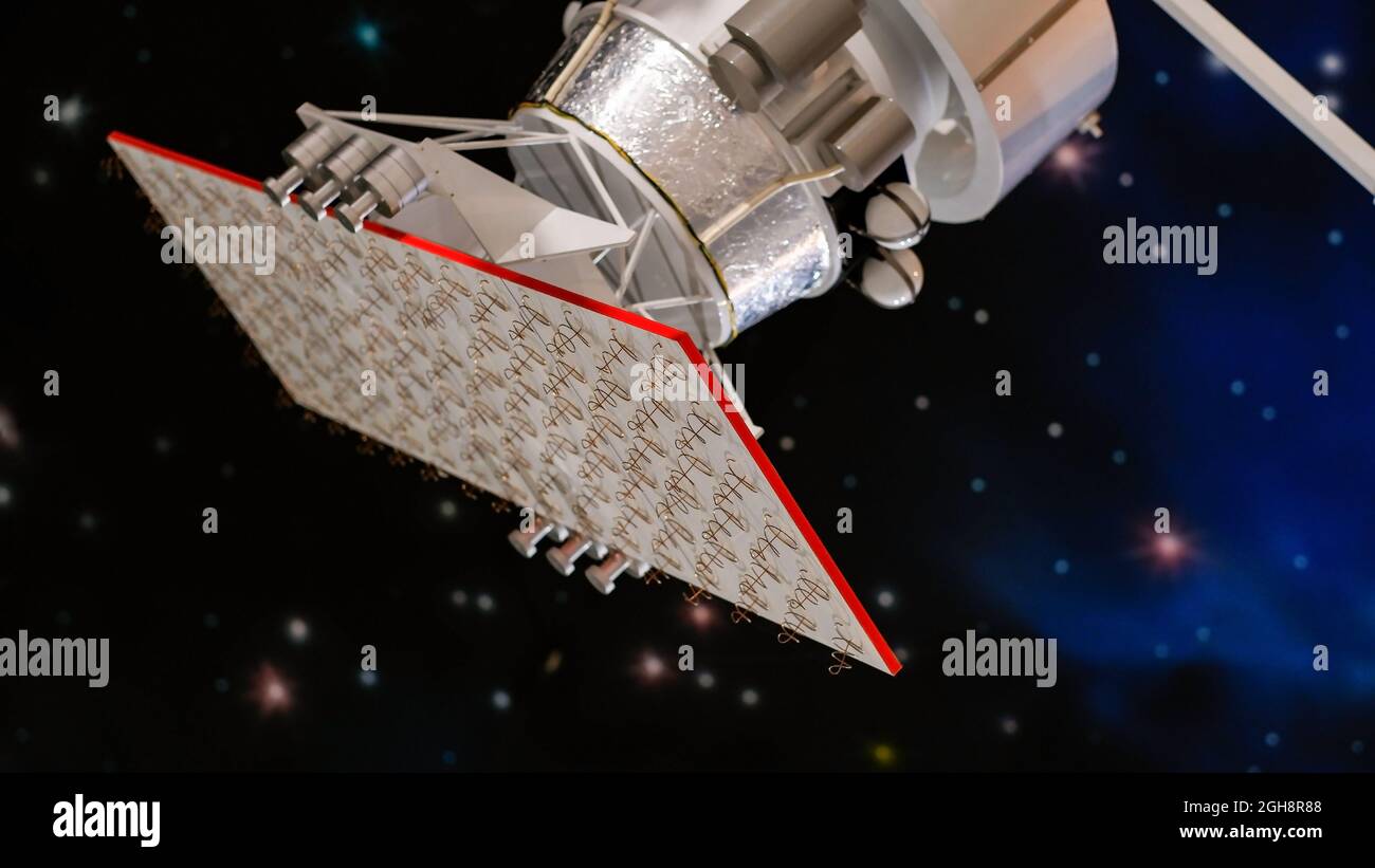 Moscow, Russia - May 6, 2021: Museum of Cosmonautics. Antenna element ...
