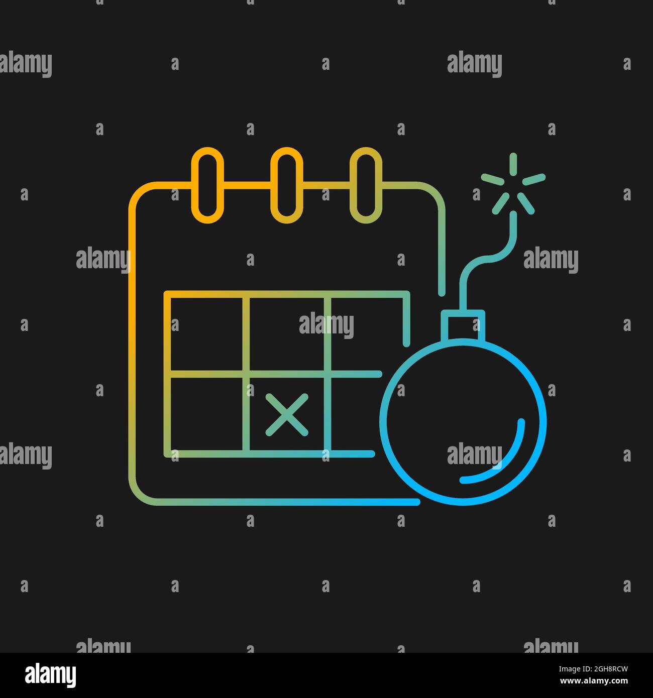 Meeting deadline gradient vector icon for dark theme Stock Vector Image ...