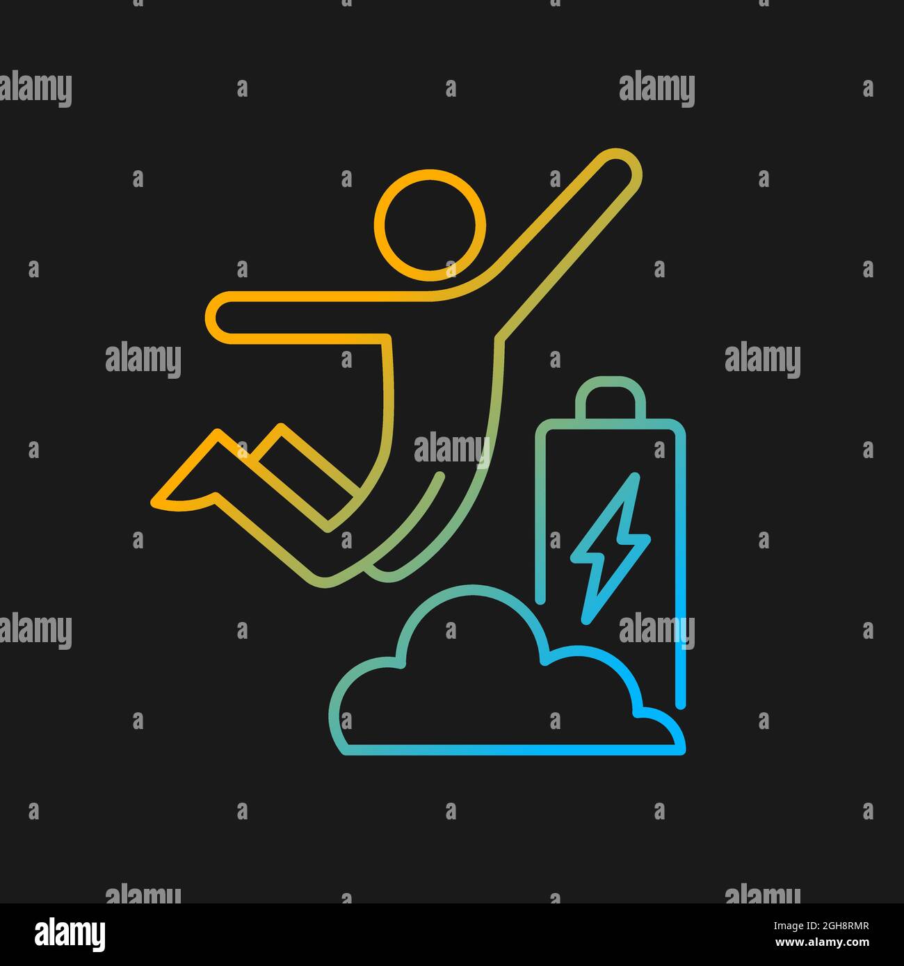 Increased energy gradient vector icon for dark theme Stock Vector Image ...